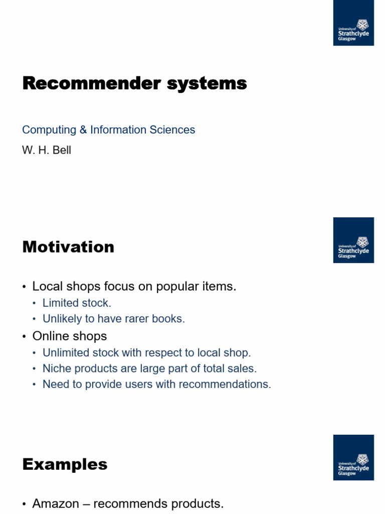w04 01 RecommenderSystems | PDF