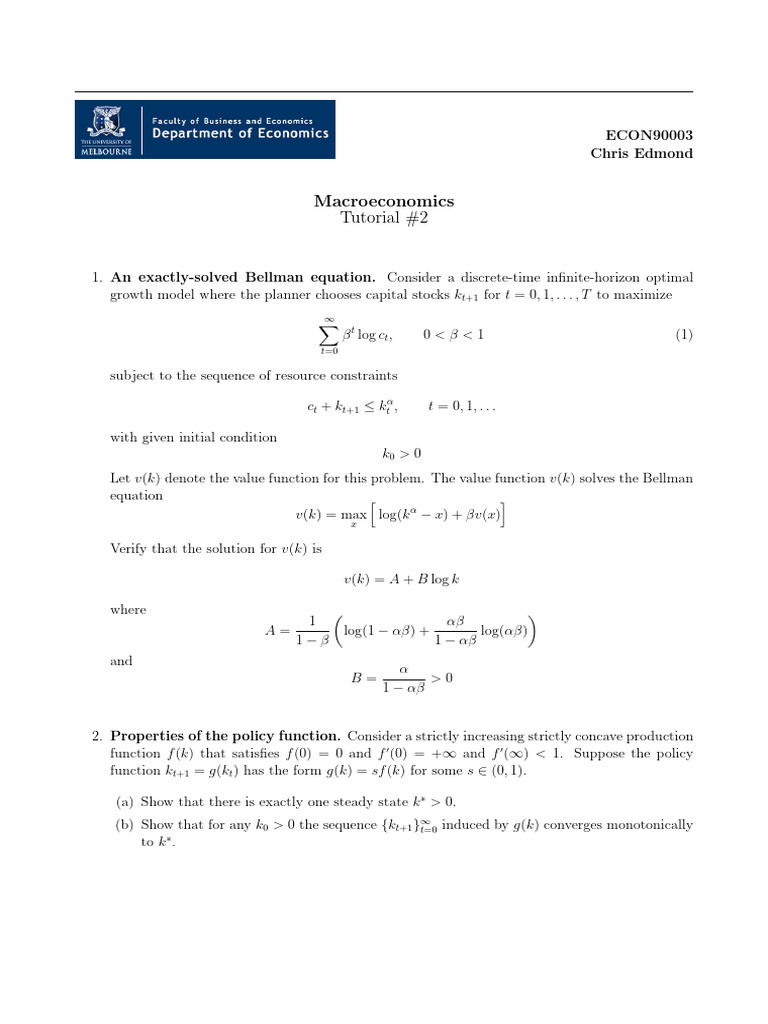 Econ90003 Tutorial2 | PDF