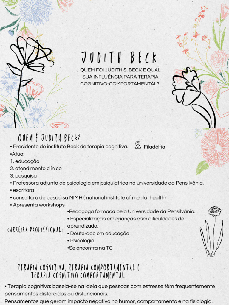 Quem Foi Judith S. Beck e Qual Sua Influência para Terapia Cognitivo ...