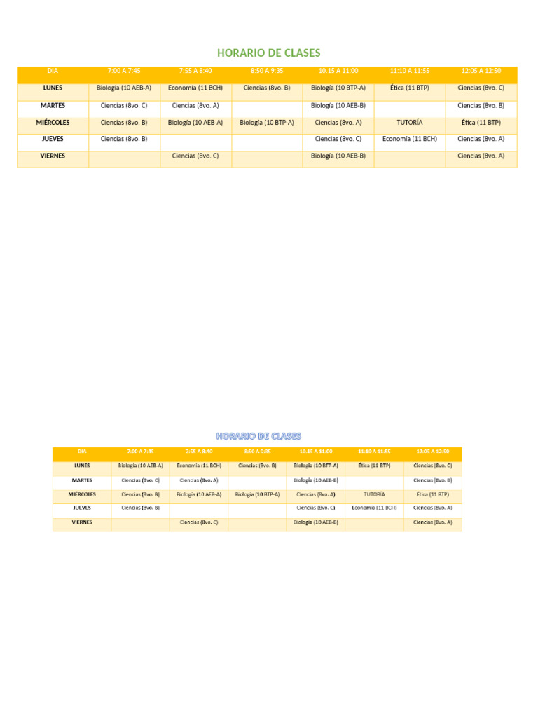 Horario de Clase1 | PDF