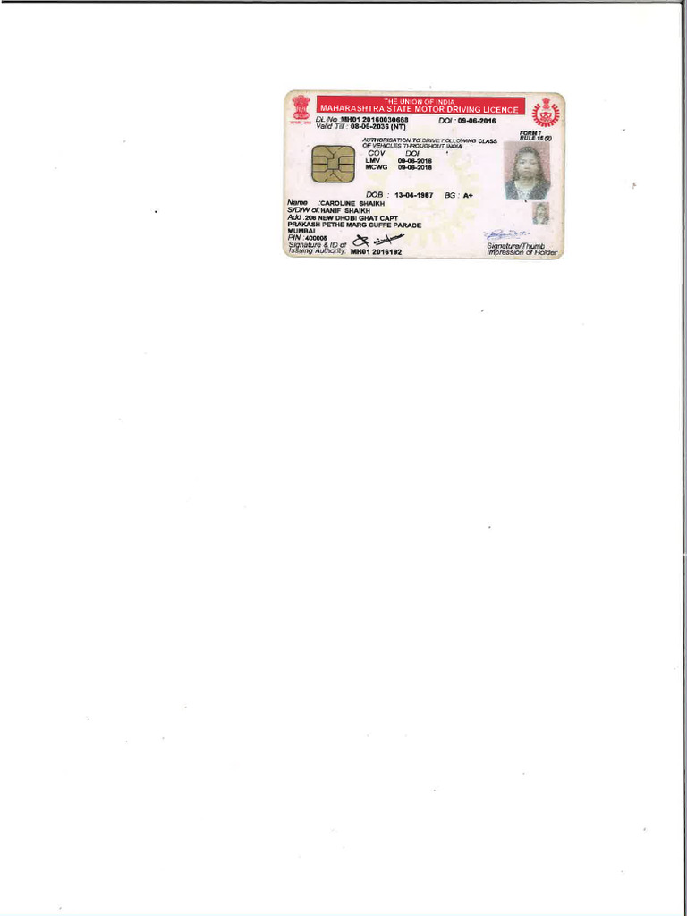 Caroline Driving Lic | PDF