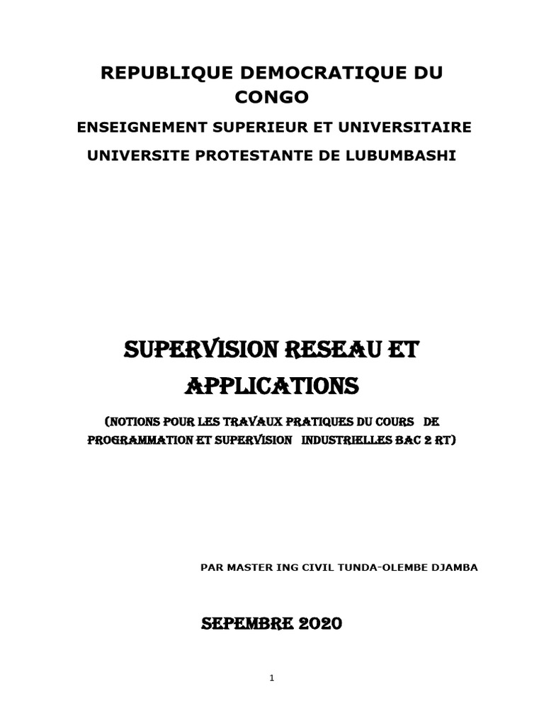Tunda Olembe Djamba, La Supervision Reseau Et Applications | PDF ...