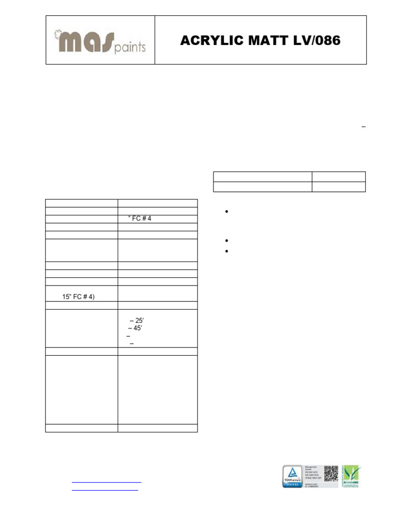 ACRYLIC-MATT-LV-086-LOW-VOC-DATASHEET | PDF