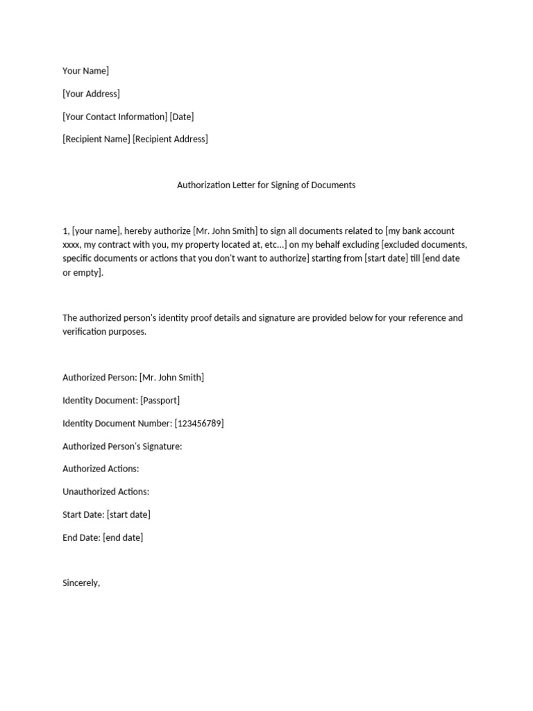 Authorization Letter | PDF