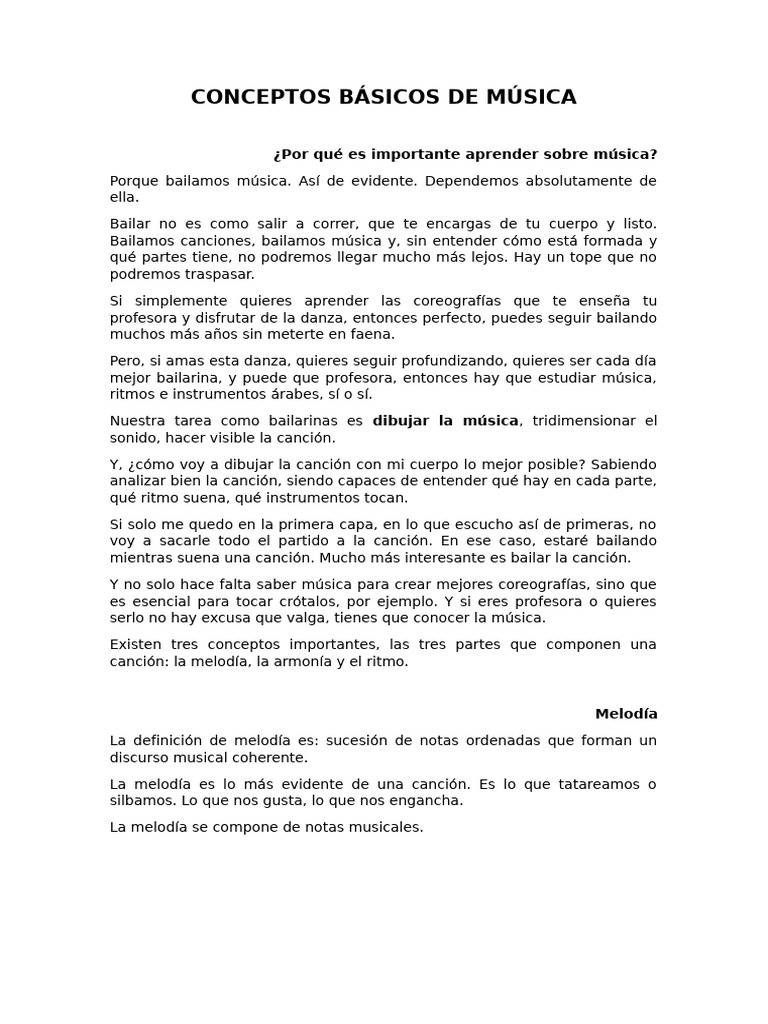 Conceptos Básicos de Música | PDF