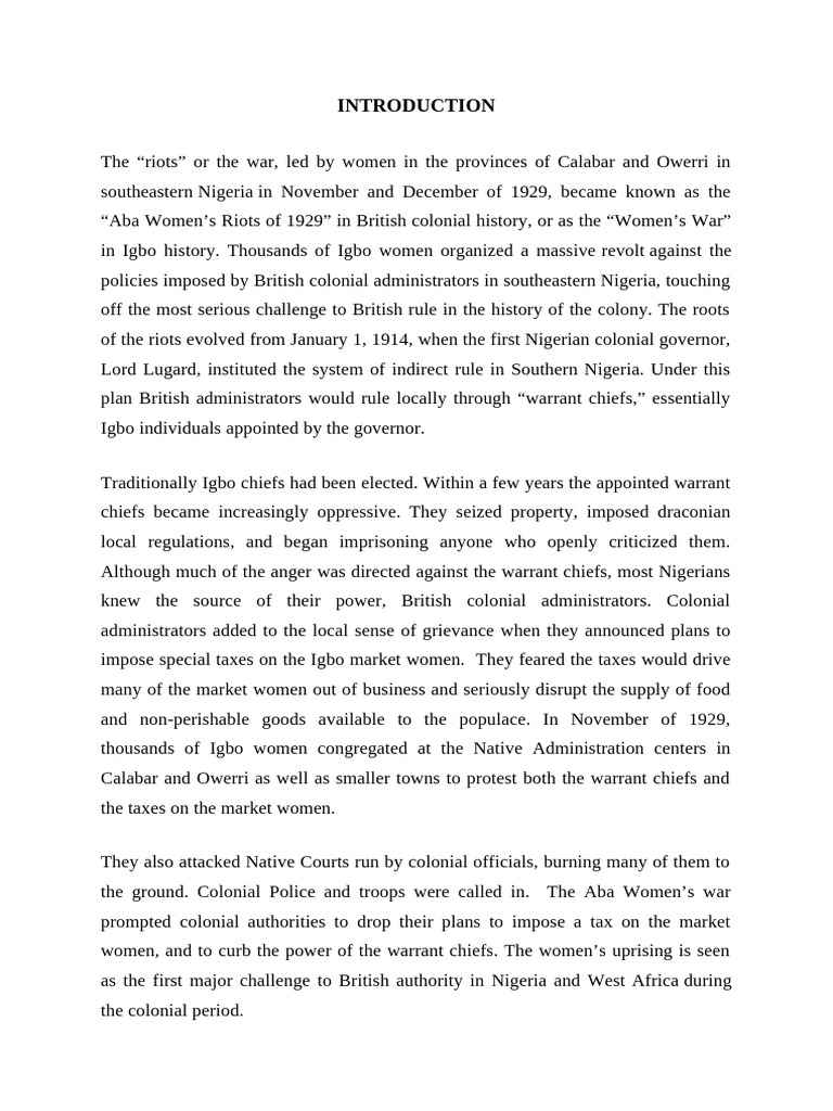 ABA WOMEN RIOT AN OVERVIEW term p | PDF