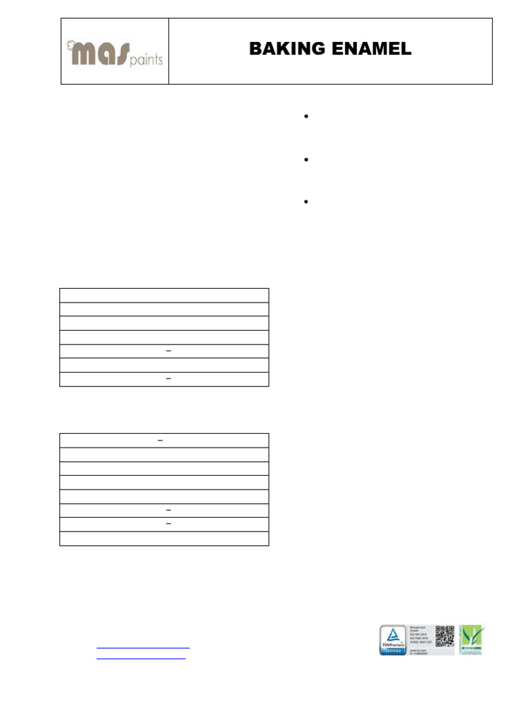 BAKING-ENAMEL-DATASHEET | PDF