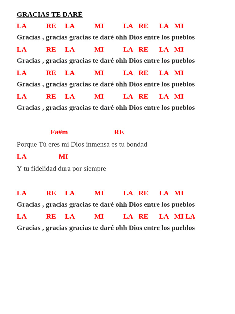 Gracias Te Daré | PDF