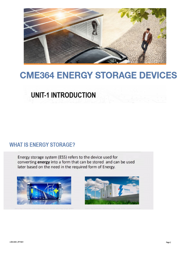 CME364 Energy Storage Devices Notes | PDF