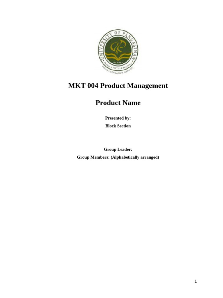 Product Management Paper Outline and Format | PDF