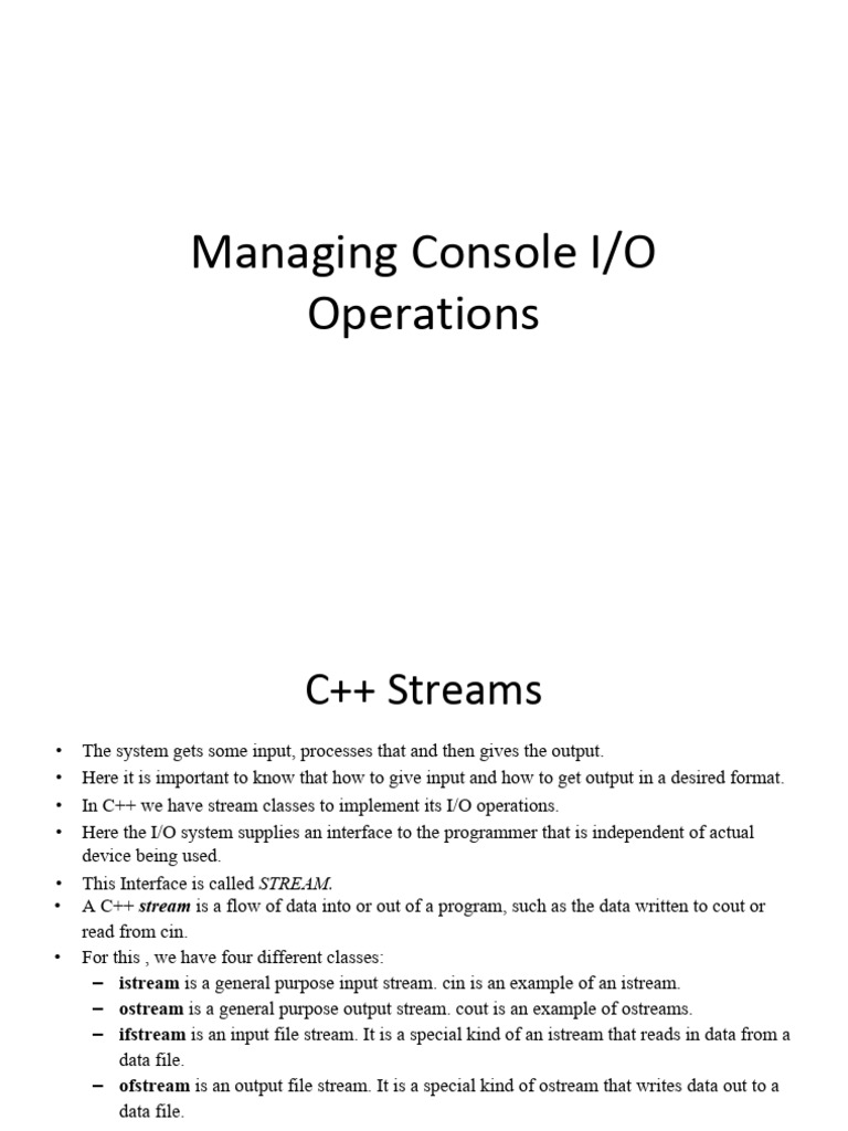 Console I/o | PDF