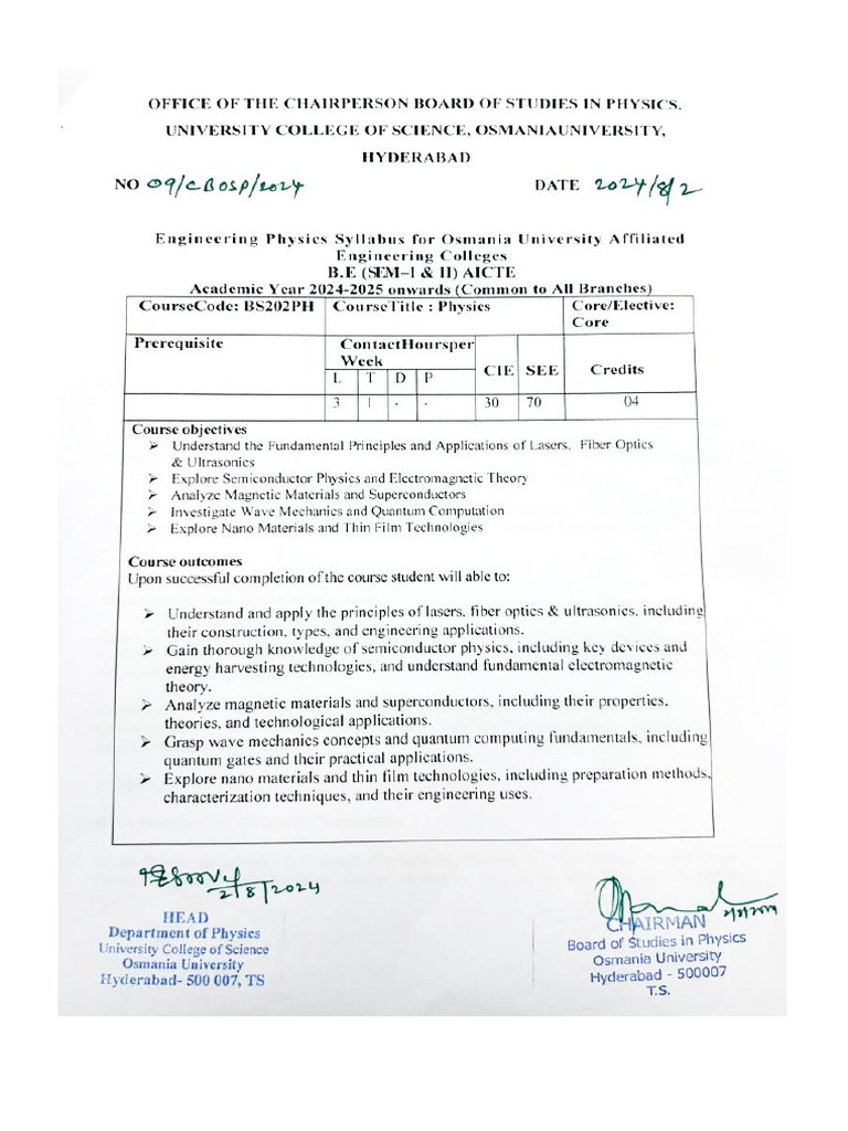Engineering Physics (Theory& Lab) Syllabus For OU Afflicated College ...