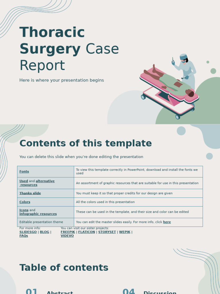 Thoracic Surgery Case Report by Slidesgo | PDF
