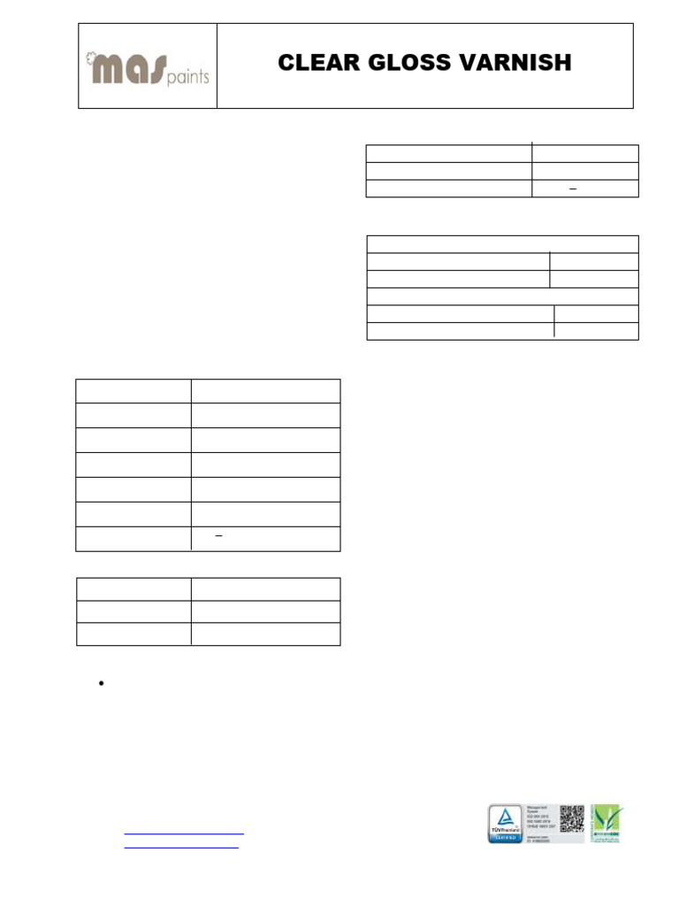 Clear Gloss Varnish Datasheet | PDF