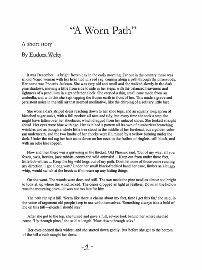 A Worn Path by Eudora Welty | PDF