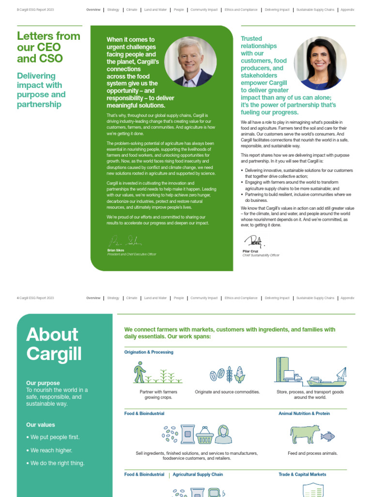 Cargill_ESG Report 2023_p3-7_Overview_Compressed | PDF