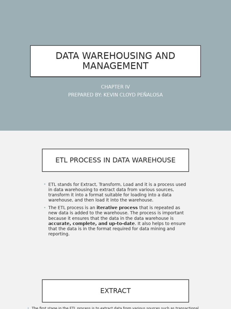Data Warehousing and Management 4 | PDF