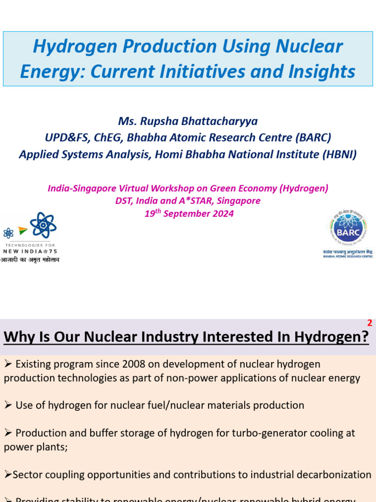 H2 Production Using Nuclear Power | PDF