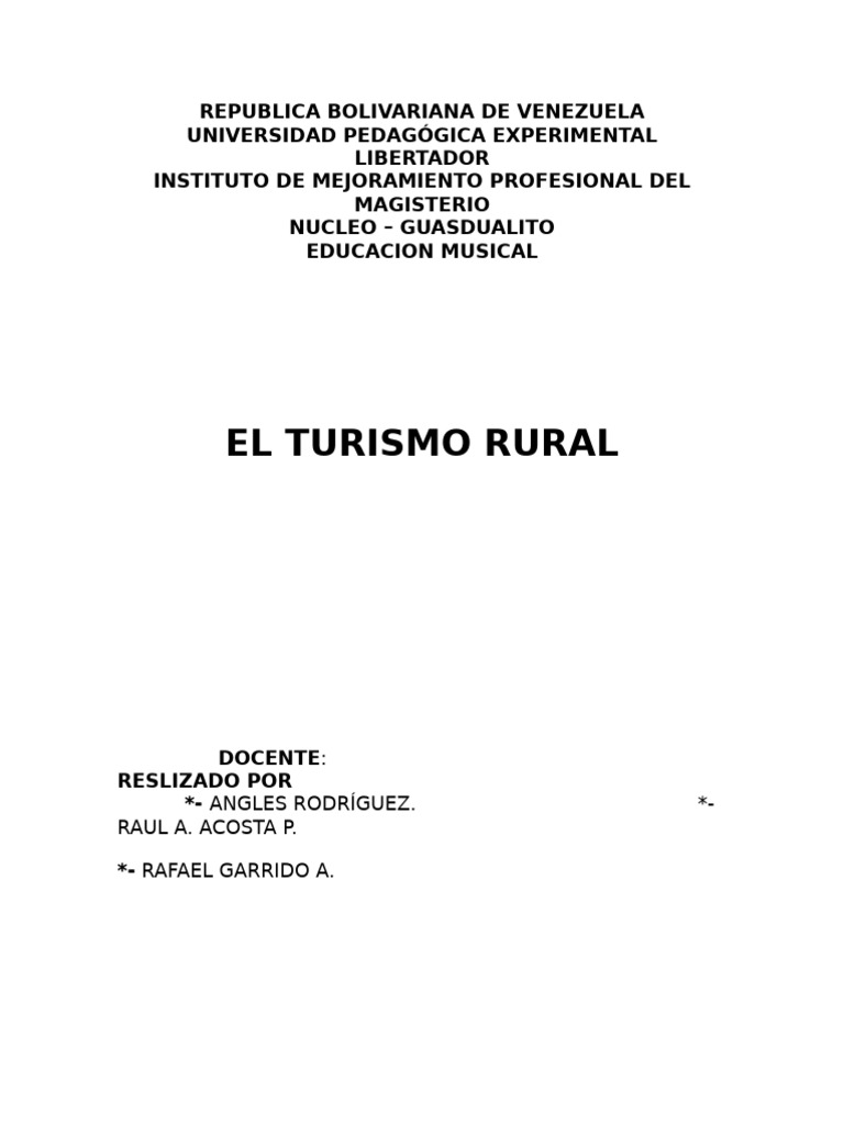 turismo rural | PDF