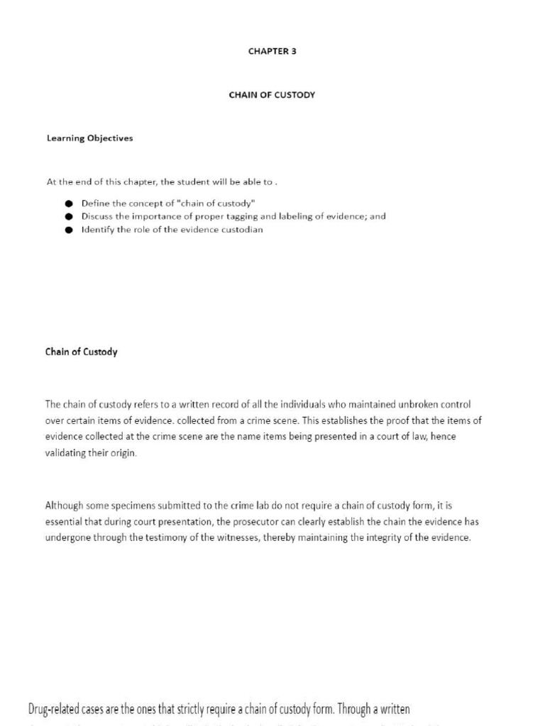 Chapter 3 Chain of Custody | PDF