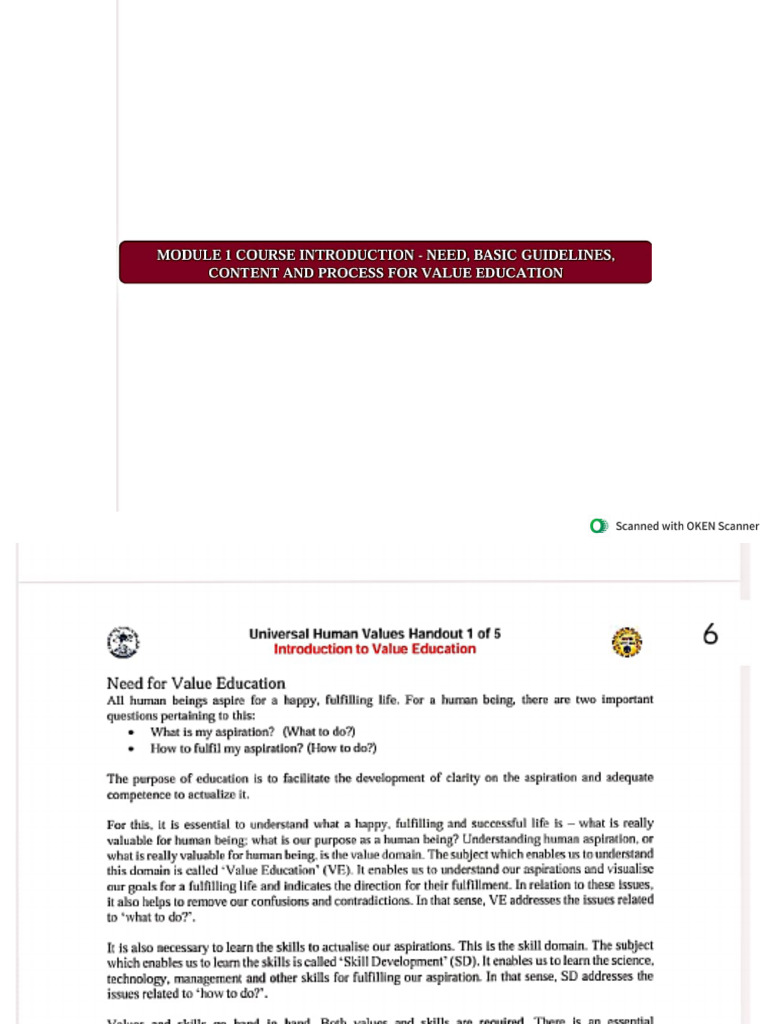 Human Values Unit 1 | PDF