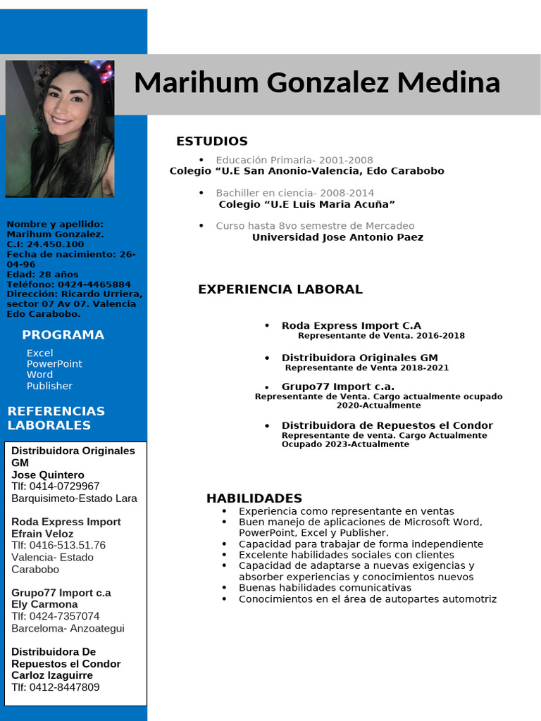 modelo de curriculum sencillo | PDF