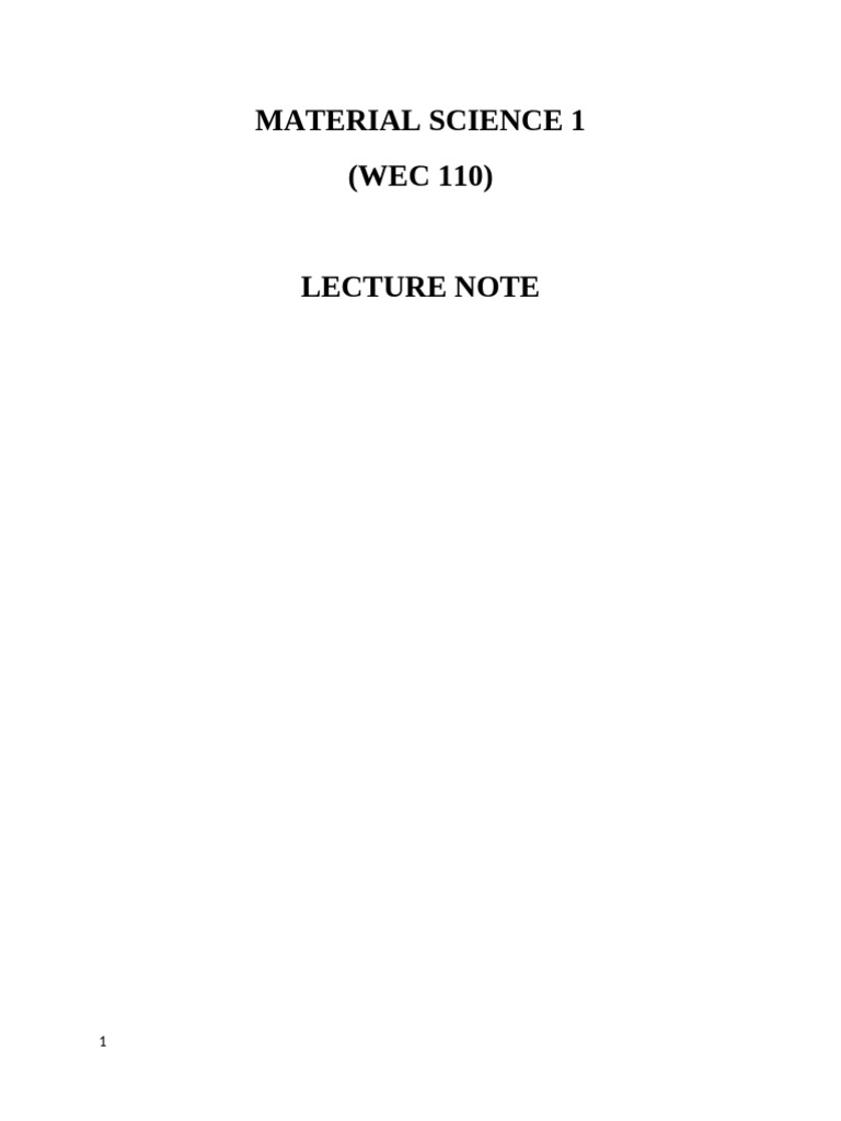 Material Science I or | PDF