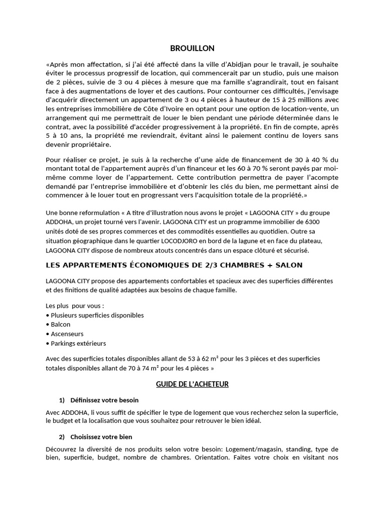 Brouillon Du Projet | PDF