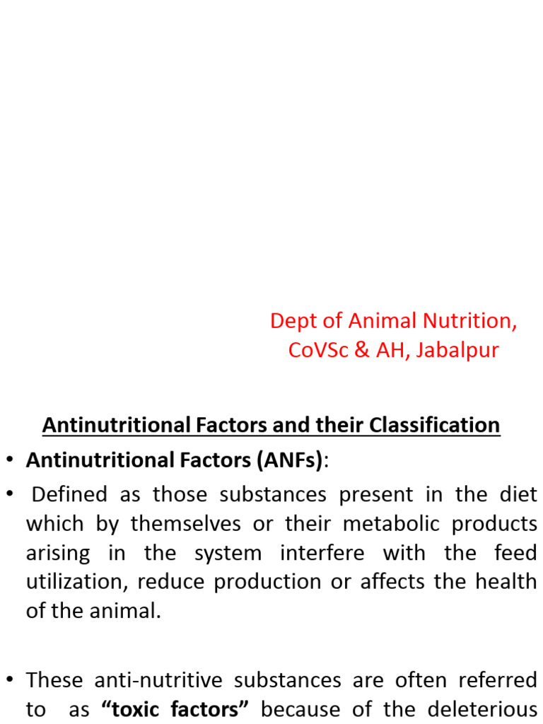 Antinutritional Factors | PDF