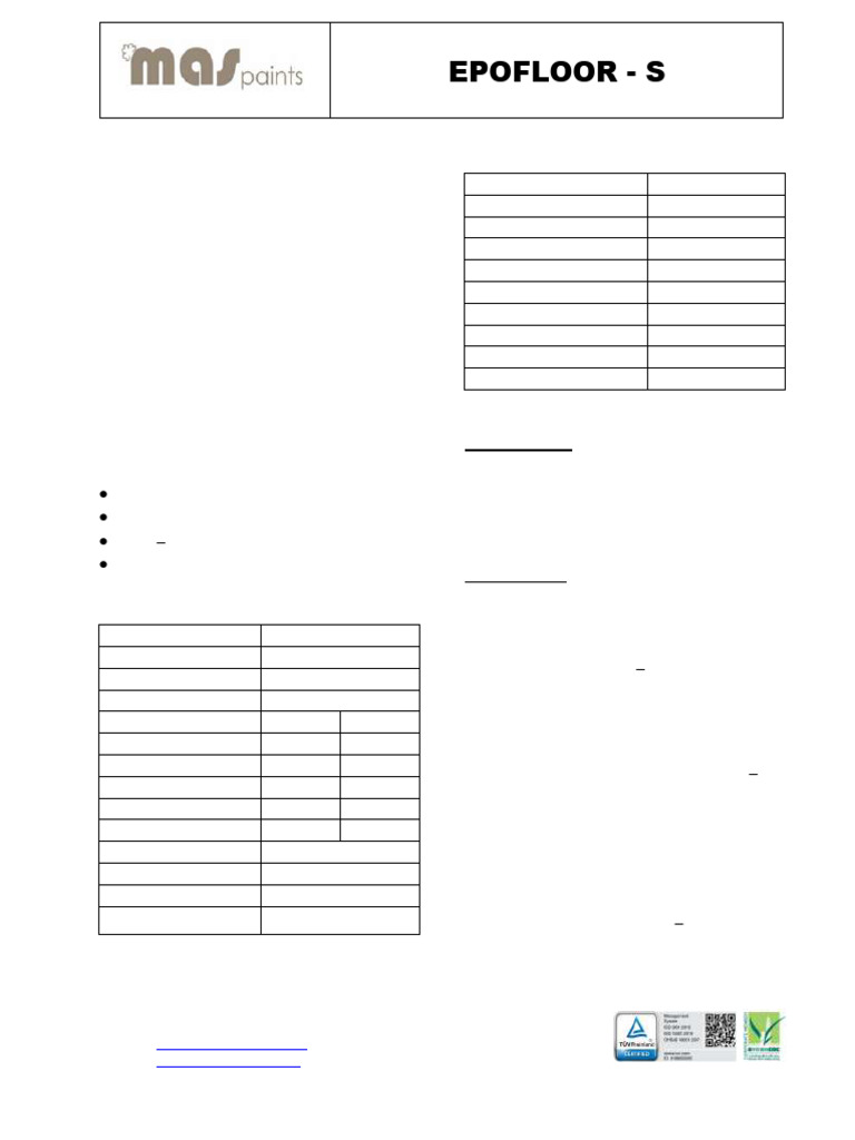 Epofloor S Datasheet | PDF