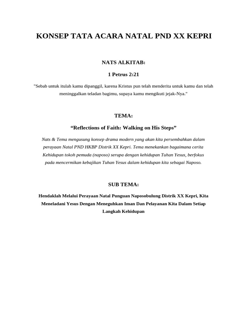 Konsep Tata Acara Natal PND XX Kepri-1 | PDF