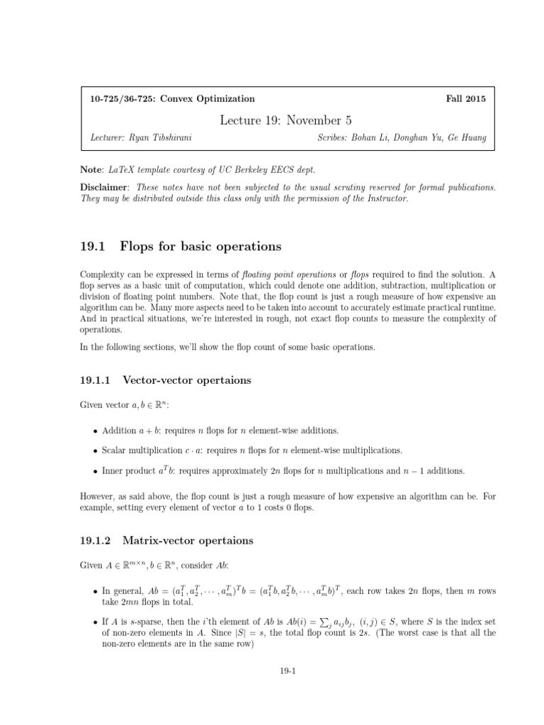 Computaional Cost For Linear Squares | PDF