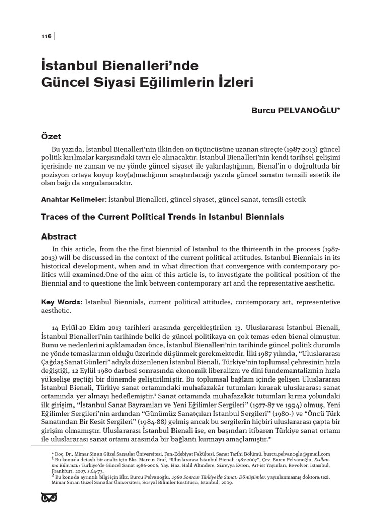 Stanbul Bienalleri - Nde G - Ncel Siyasi E - Ilimlerin - Zleri (#589490) - 757783 | PDF