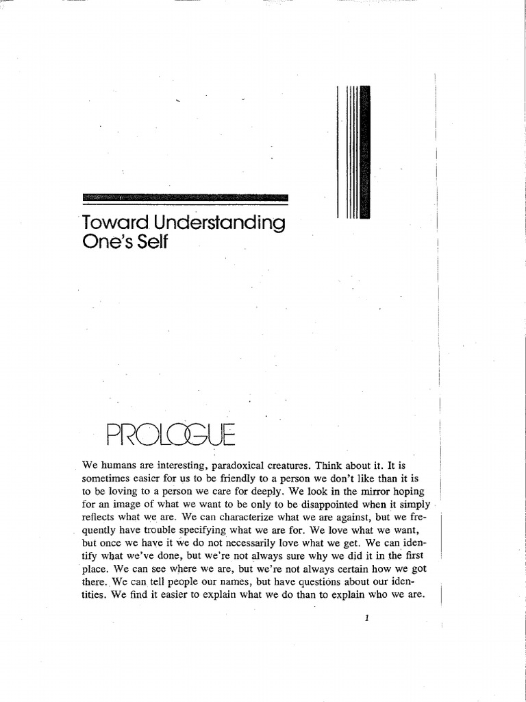 Toward Understanding Ones Self | PDF