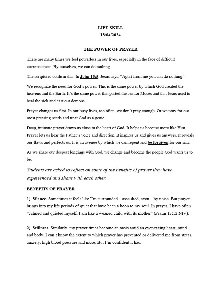 Power of Prayer | PDF