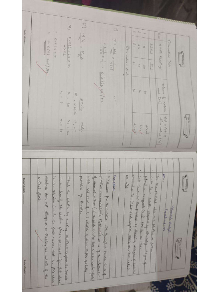 Chemistry Lab Record | PDF