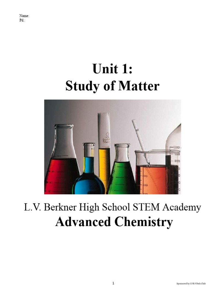 Unit 1_ Study of Matter | PDF