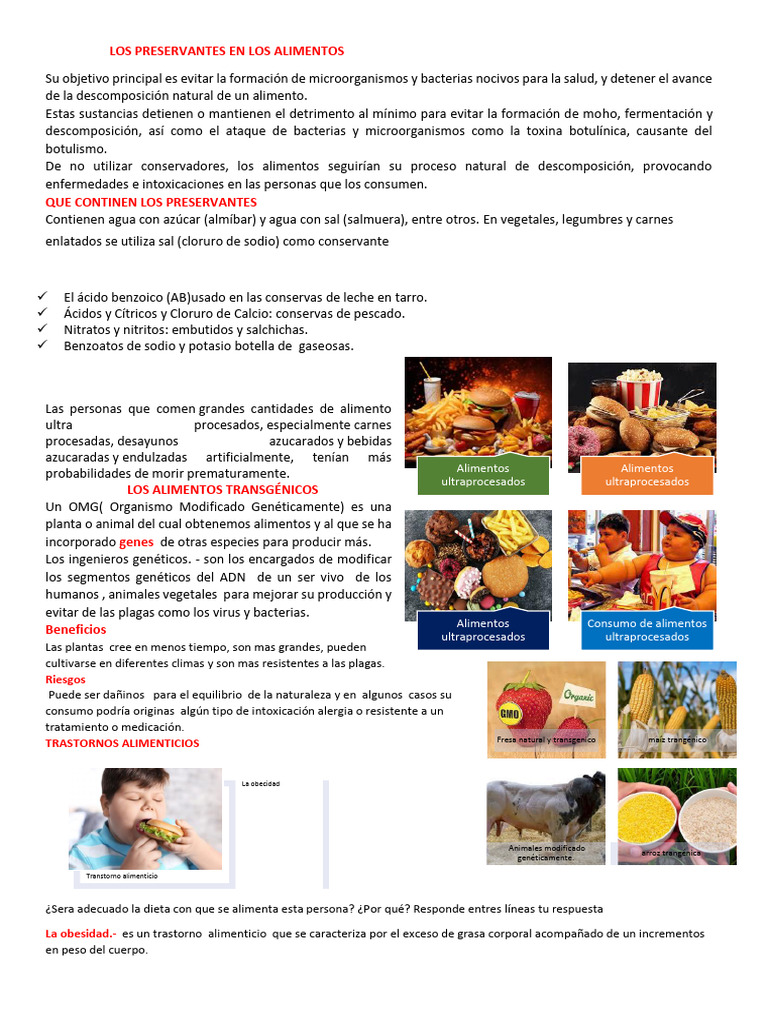 Los Preservantes en Los Alimentos | PDF