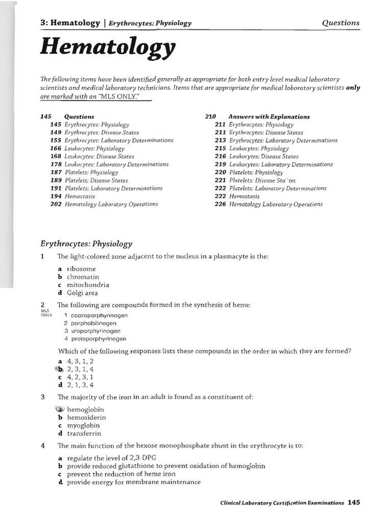 HEMATOLOGY BOC Study Guide 5th Edition | PDF