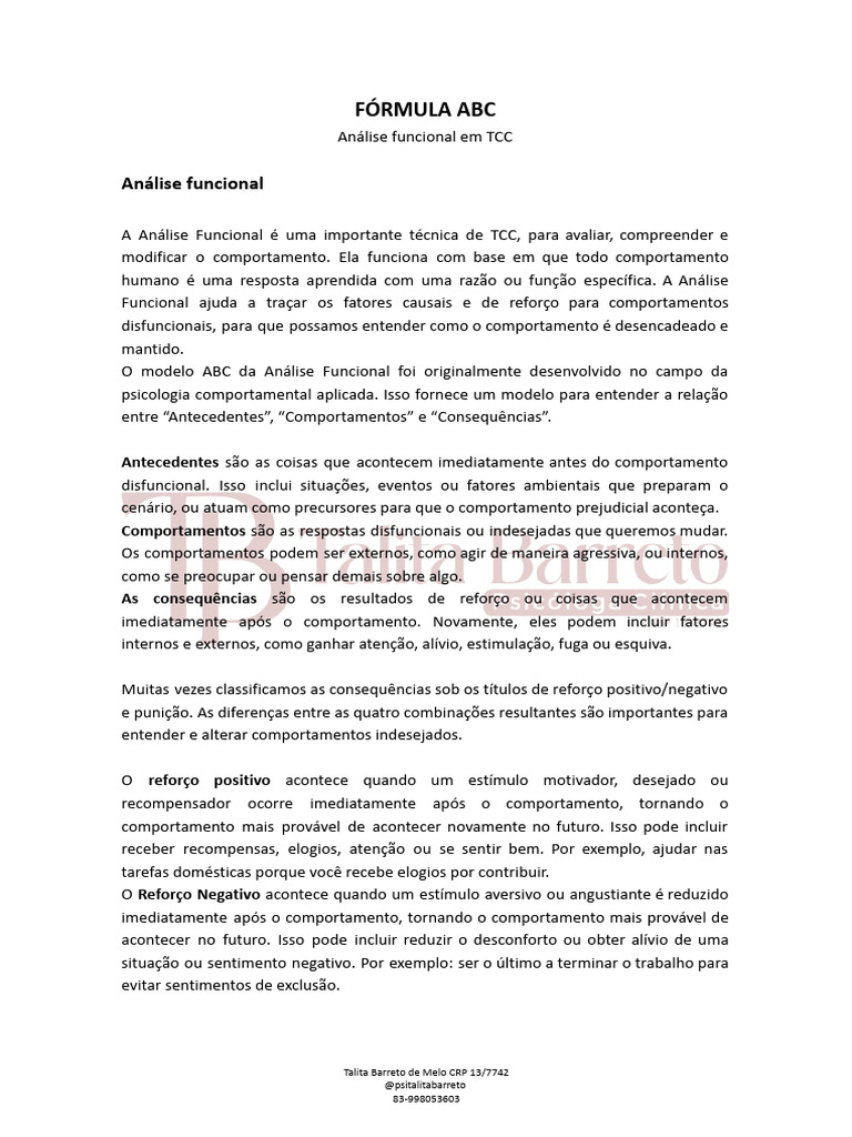 23 - FÓRMULA ABC Análise Funcional em TCC | PDF