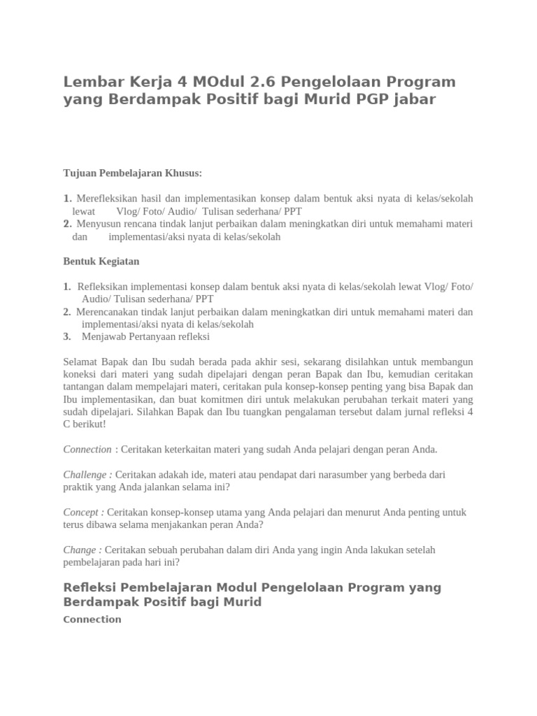 Lembar Kerja 4 MOdul 2.6 | PDF