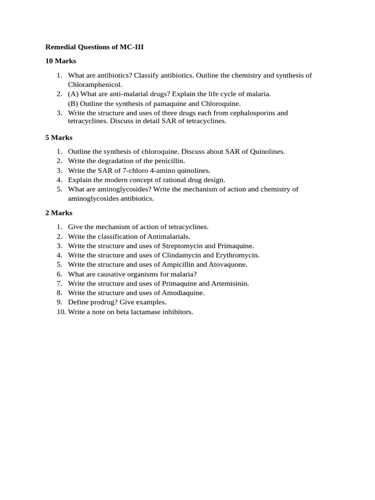 Remedial Questions MC-III | PDF