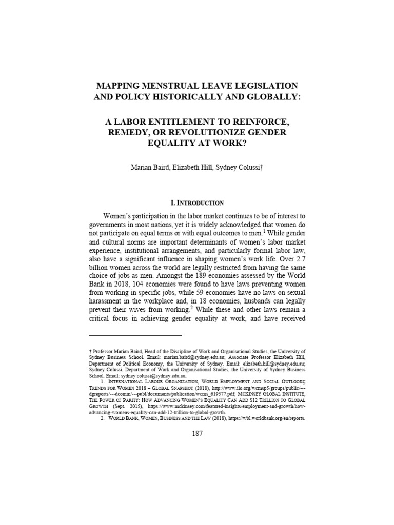 Mapping Menstrual Leave | PDF