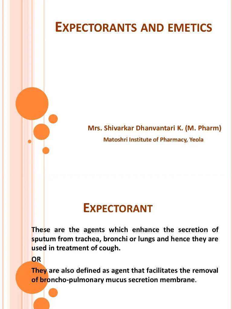 Expectorants & Emetics | PDF