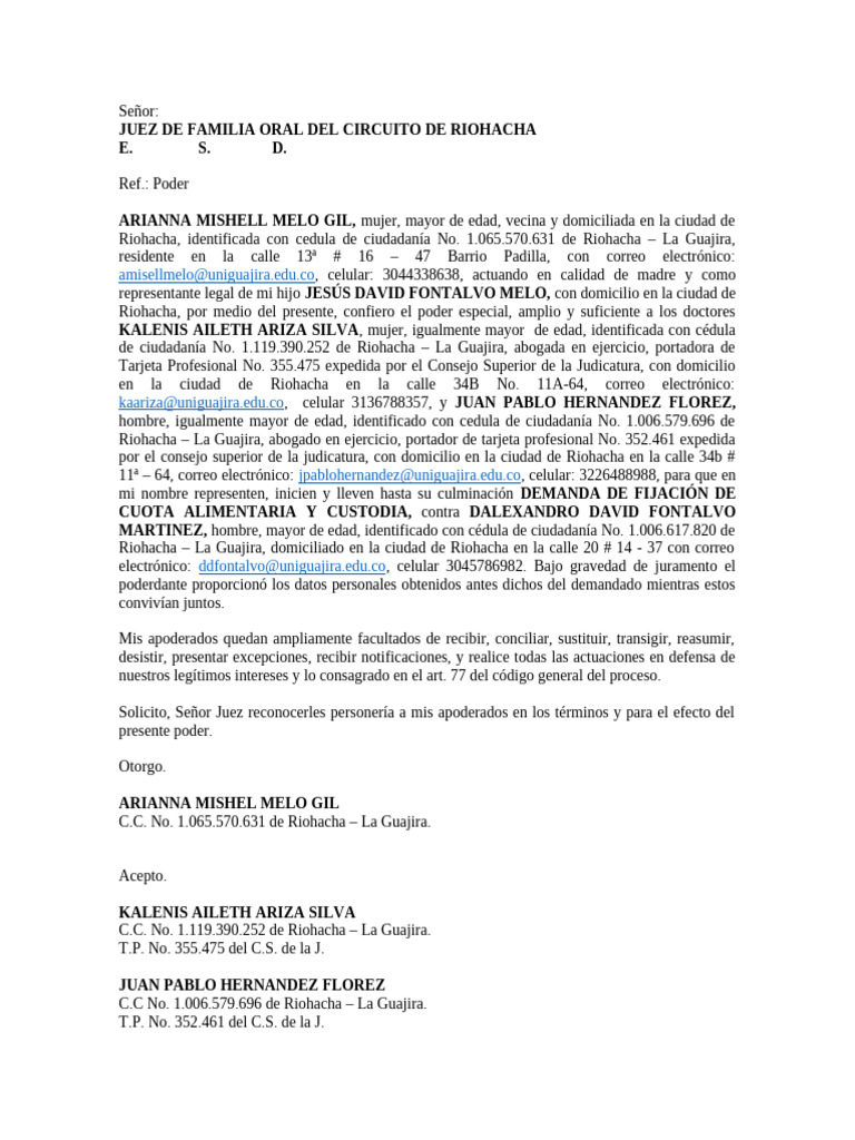 Copia de 1poder Demandante | PDF