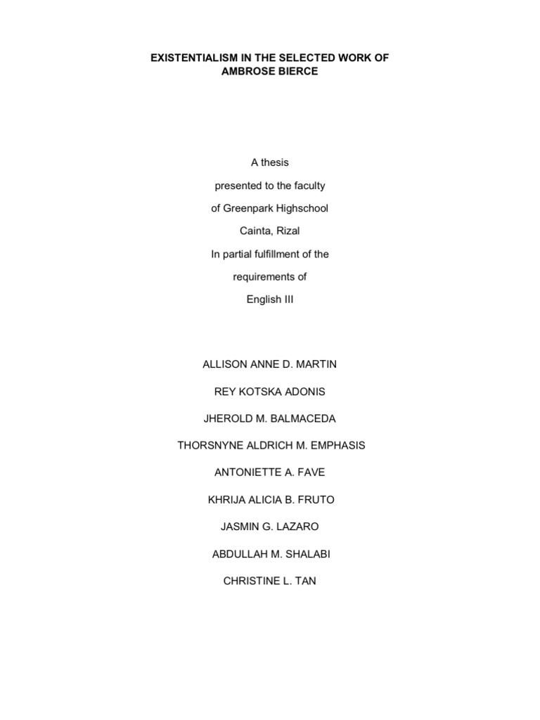 Thesis, Chapter 1 | PDF | Existentialism | Free Will