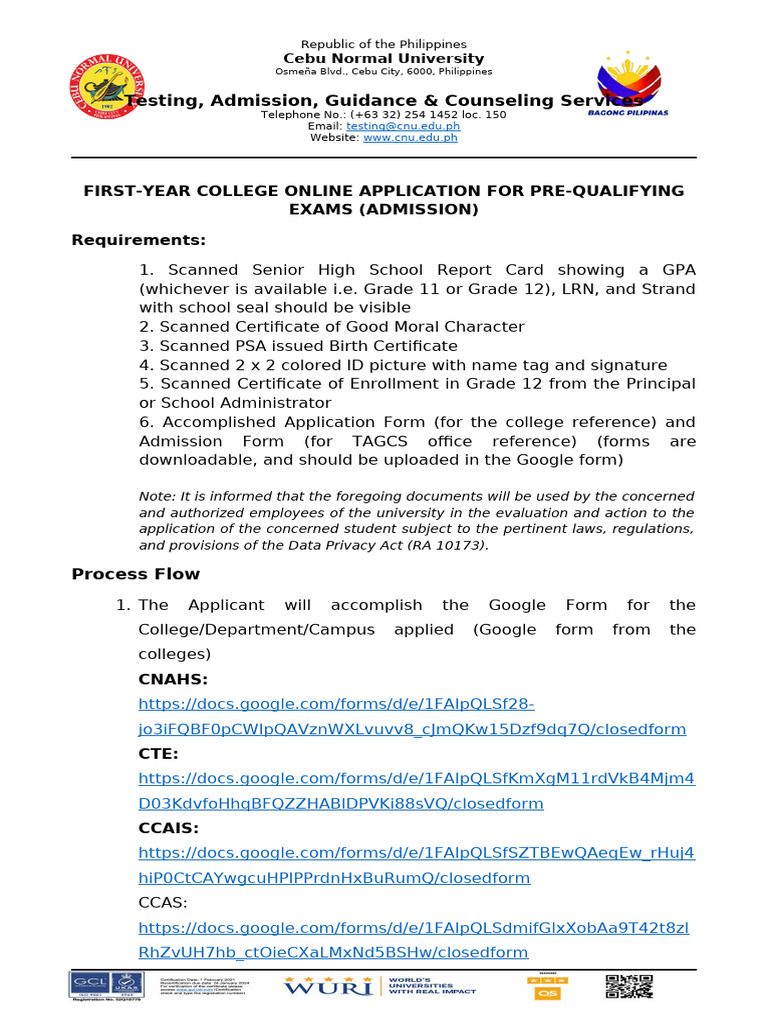 2025 2026 Ugs Online Application Process Flow | PDF