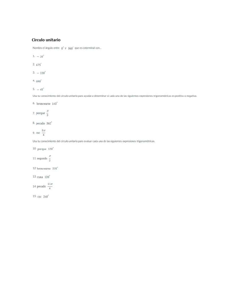 Circulo Unitario | PDF