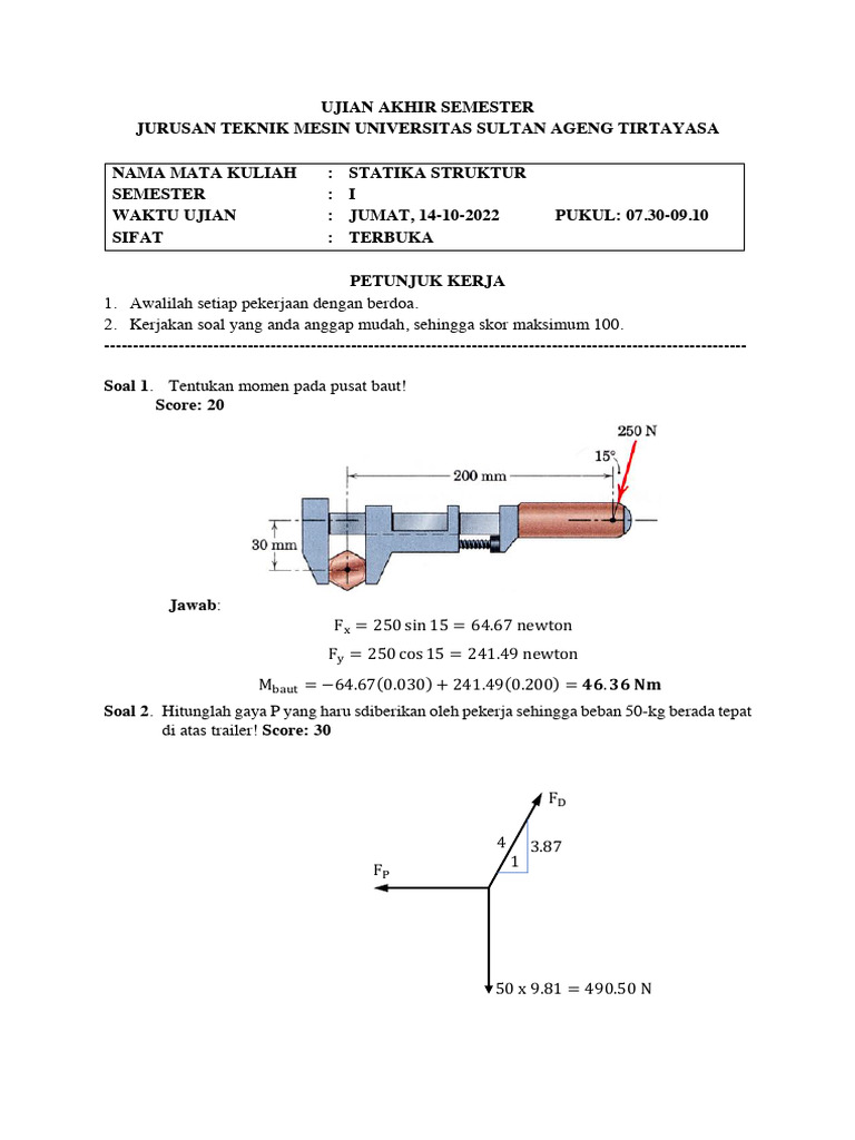 SS Solusi Soal UTS | PDF