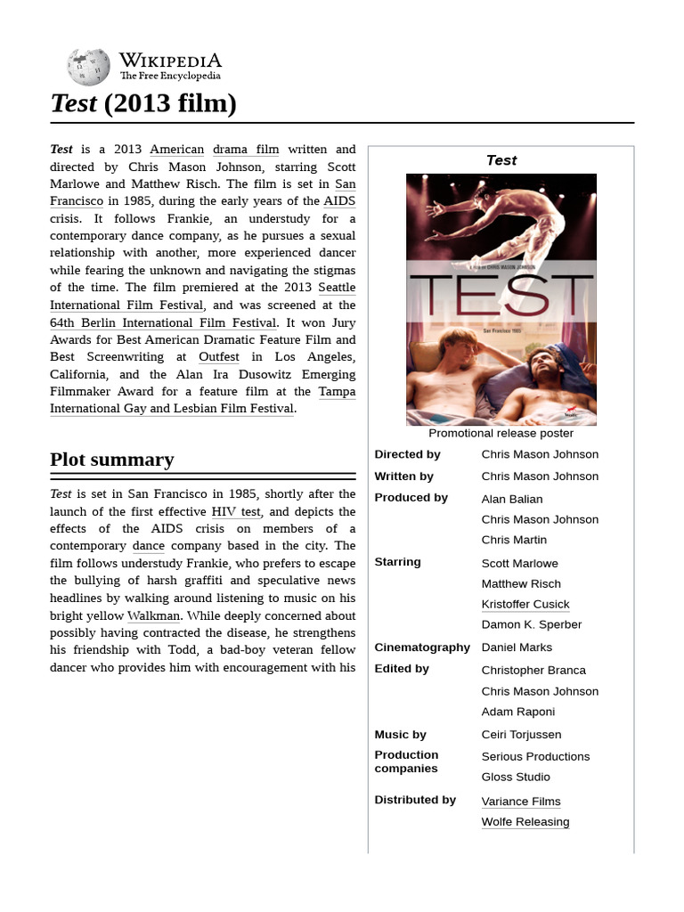 Test (2013 Film) | PDF